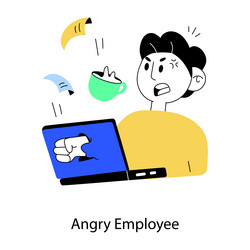 Angry employee Royalty Free Vector Image - VectorStock