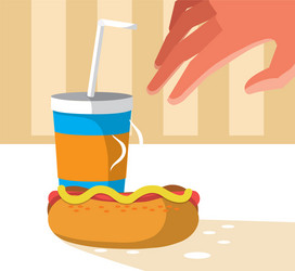 Hand grabbing fast food Royalty Free Vector Image