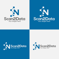 Letter n technology business logo template Vector Image