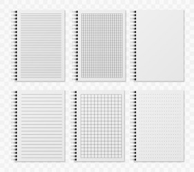 Realistic paper ruled lined sheets school pages Vector Image
