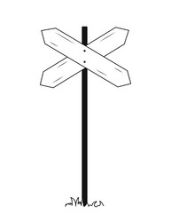 Sign road post line Royalty Free Vector Image - VectorStock