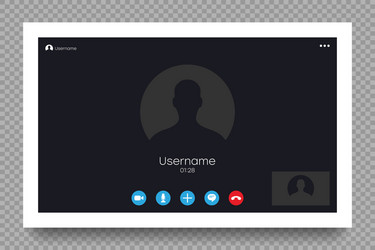 Video call screen template Royalty Free Vector Image