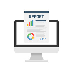 Report document icon in flat style dashboard plan Vector Image