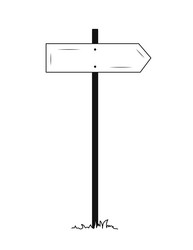 Sign road post line Royalty Free Vector Image - VectorStock