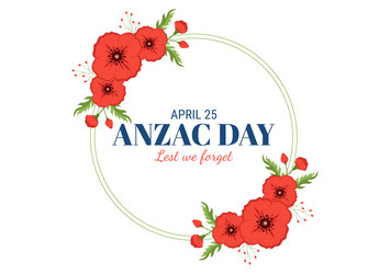 Anzac day of lest we forget with remembrance Vector Image