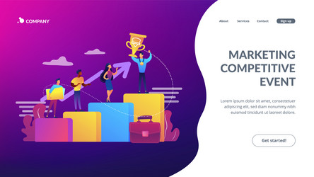 Branded competition concept landing page Vector Image