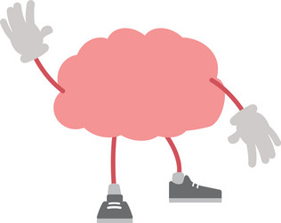 Cartoon brain with legs and hands Royalty Free Vector Image