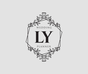 Ly initials letter wedding monogram logos Vector Image