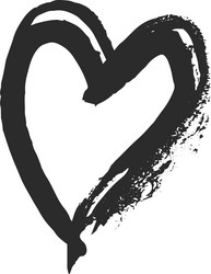 Black ink heart Royalty Free Vector Image - VectorStock
