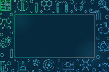 Chemistry square background with chemical Vector Image