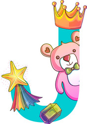 Cute magic letter m Royalty Free Vector Image - VectorStock