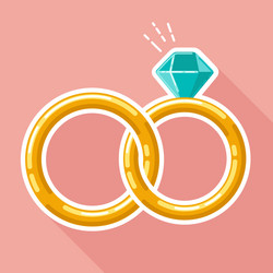 Wedding ring cartoon Royalty Free Vector Image