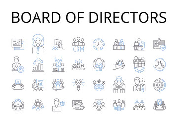 Board of directors line icons collection Vector Image