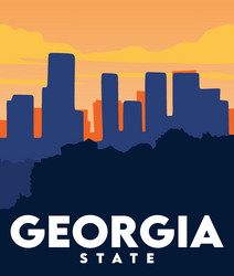 Georgia state with beautiful view Royalty Free Vector Image