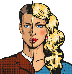 Pictograph half man half woman icon line style Vector Image