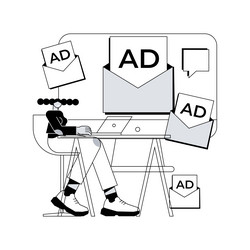 Push advertising abstract concept Royalty Free Vector Image