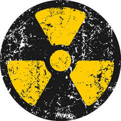 Green grunge radioactive radiation warning Vector Image