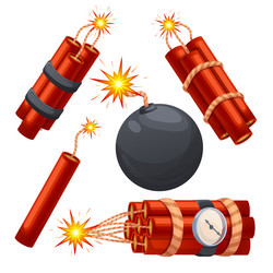 Dynamite fire cartoon Royalty Free Vector Image