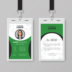 Green graphic id card design template Royalty Free Vector