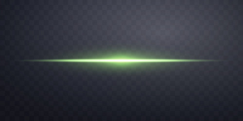 Green lens flares set isolated on transparent Vector Image
