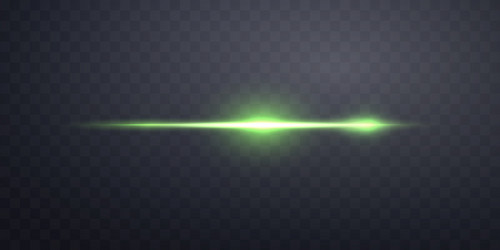 Green lens flares set isolated on transparent Vector Image