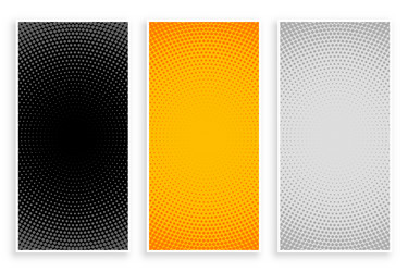 Yellow and black triangle halftone pattern banner Vector Image