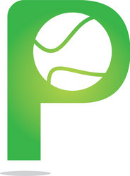 Letter p tennis logo design Royalty Free Vector Image