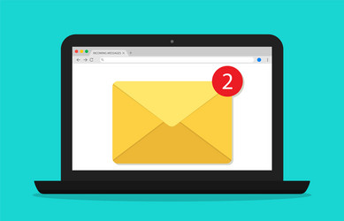 Notification in smartphone email on phone screen Vector Image