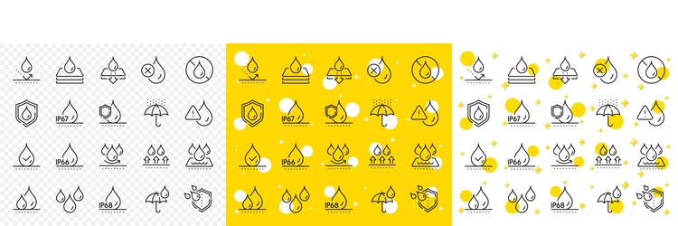 Waterproof line icons durable fabric surface Vector Image