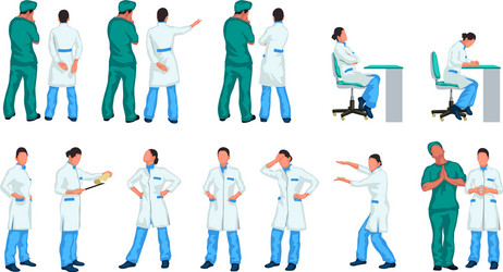 Male doctor set Royalty Free Vector Image - VectorStock