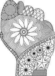 Zen tangle of gesture index finger up and thumb Vector Image