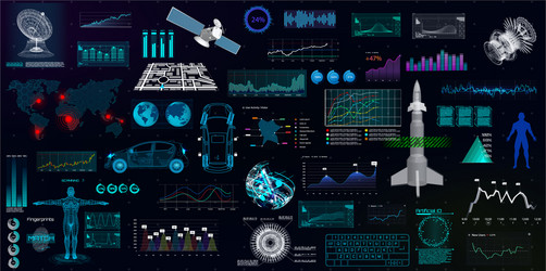 High-tech design elements set Royalty Free Vector Image