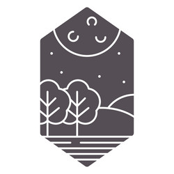 Nightie landscape cut out Royalty Free Vector Image