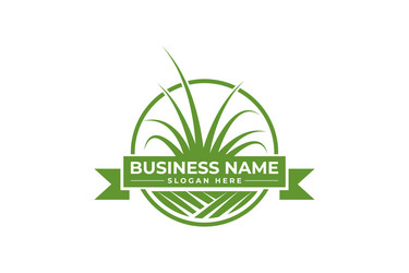 Lawn care grass trimming landscape grass logo Vector Image