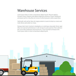 Warehouse services poster design Royalty Free Vector Image