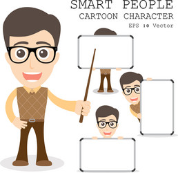 Smart people cartoon character eps 10 Royalty Free Vector