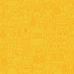 Yellow easter seamless pattern Royalty Free Vector Image