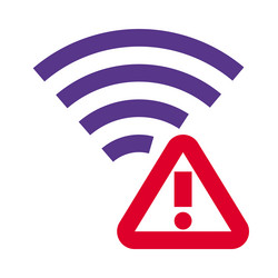 Warning feature enabled in wireless internet Vector Image