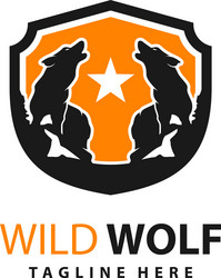 Wolf pack emblem logo Royalty Free Vector Image