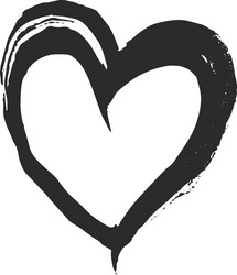 Black ink heart Royalty Free Vector Image - VectorStock