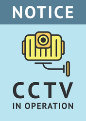 Cctv sticker video surveillance poster security Vector Image