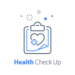 Medical diagnostics health check up line icons Vector Image