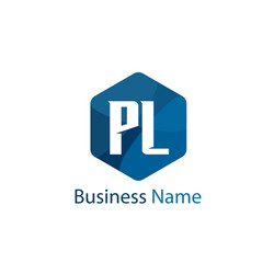 Initial letter pl logo template design Royalty Free Vector