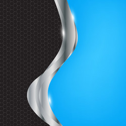 Metal background with blue waves Royalty Free Vector Image