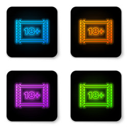 Glowing neon play video icon isolated on white Vector Image