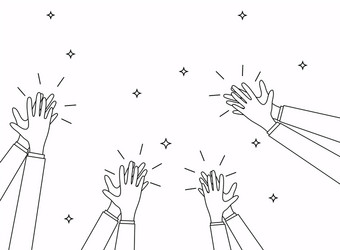 Flat clapping hands icons isolated on white Vector Image