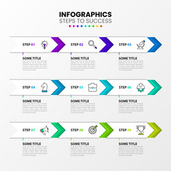 Infographic template isometric path with squares Vector Image