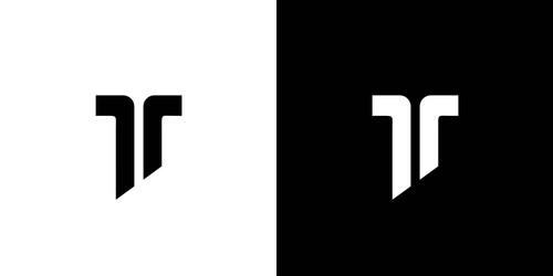 Modern and strong letter t initials logo design Vector Image