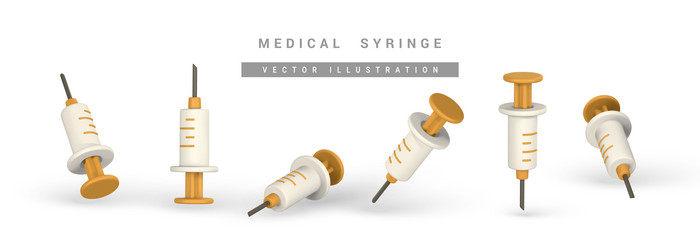 Realistic 3d syringe disposable equipment Vector Image