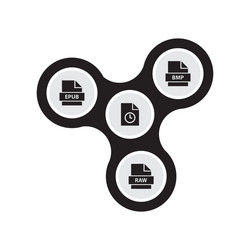 Types icons colored set with file bmp code Vector Image